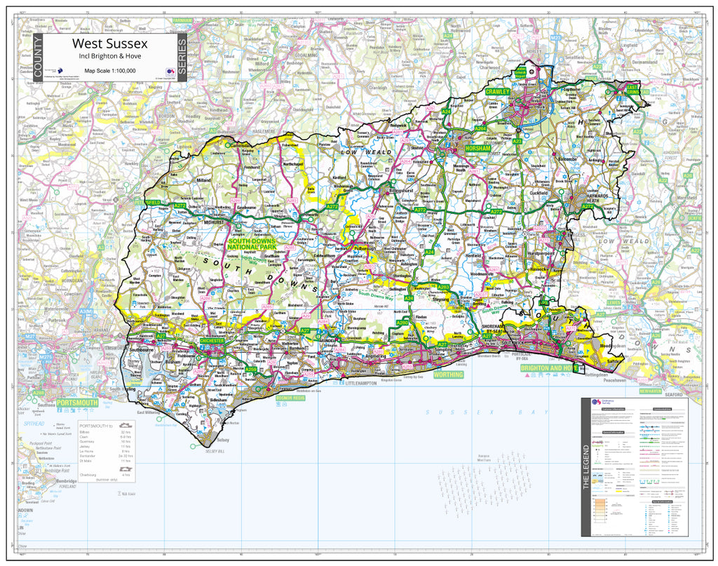 West Sussex County Map 2021 Map Logic