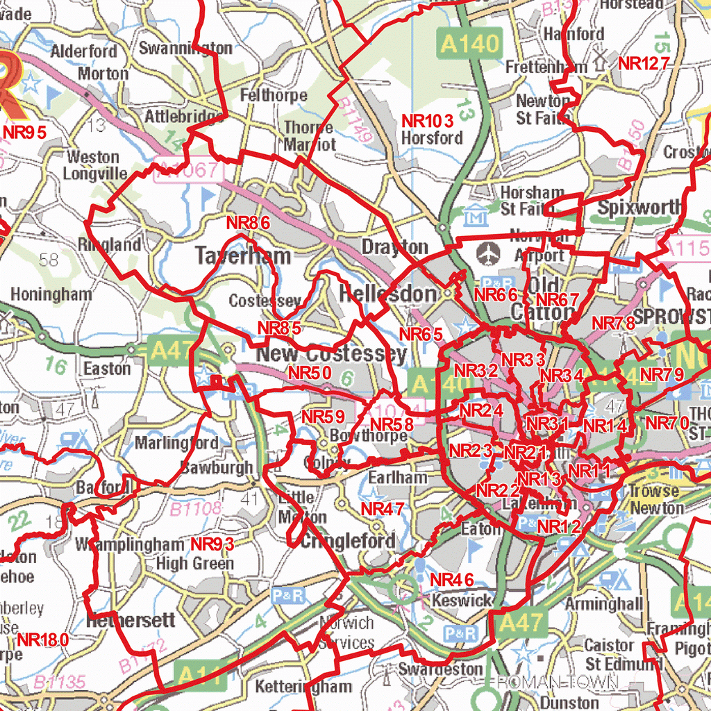 Norwich Postcode Map NR Map Logic Norwich Postcode Map NR Map Logic