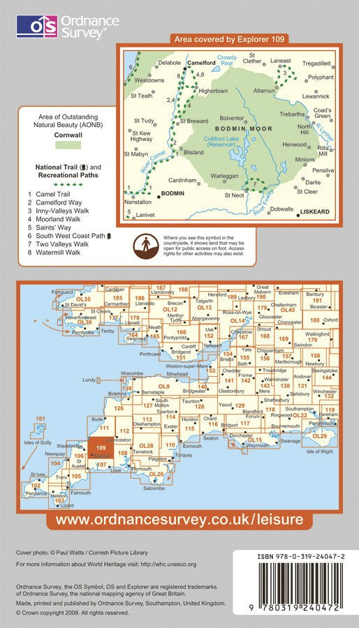 OS Explorer Map of Bodmin Moor (OL109) – Map Logic