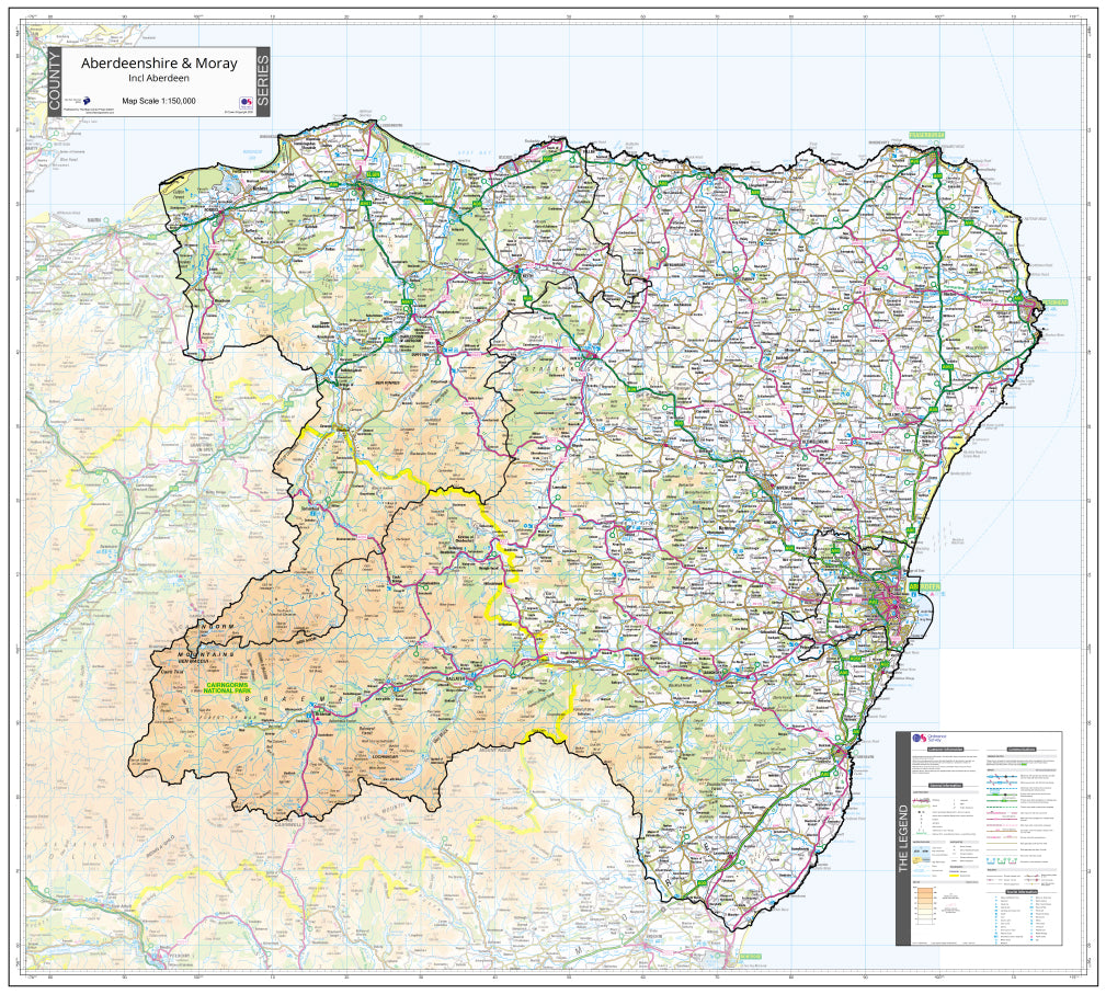 Aberdeenshire Moray, Angus and Forfar County Map (2021) – Map Logic