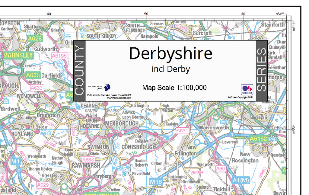 Derbyshire County Map (2021) – Map Logic