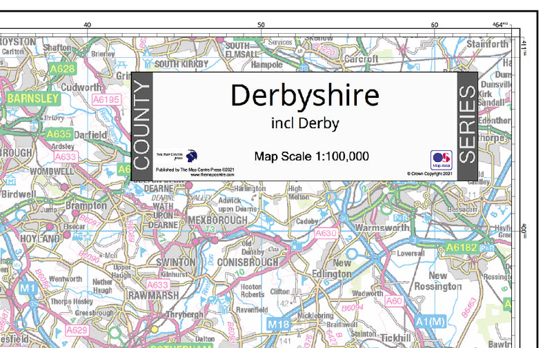 Derbyshire County Map (2021) – Map Logic