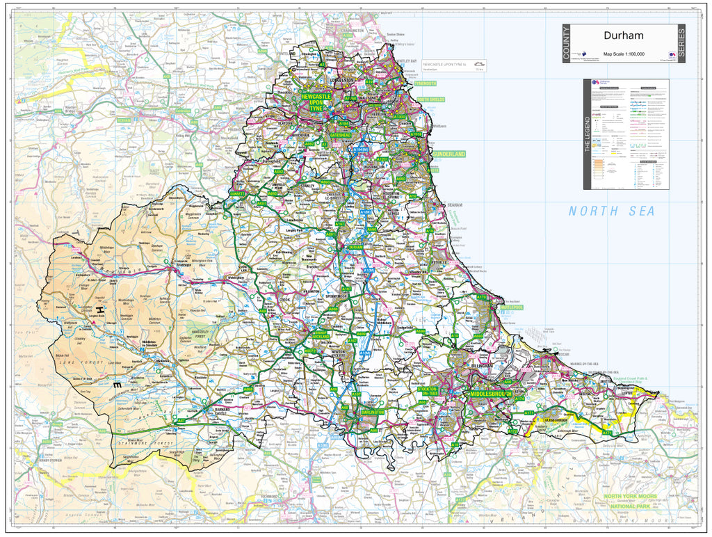 County Durham Map – Map Logic