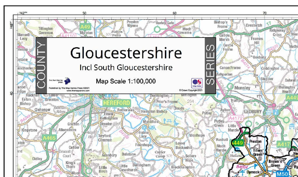 Gloucestershire County Map (2021) – Map Logic