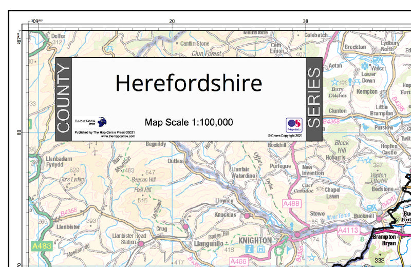 Herefordshire County Map (2021) – Map Logic