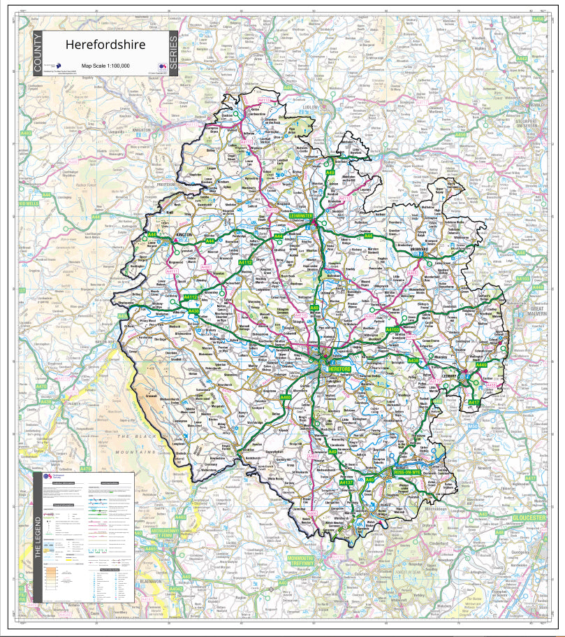 Herefordshire County Map (2021) – Map Logic
