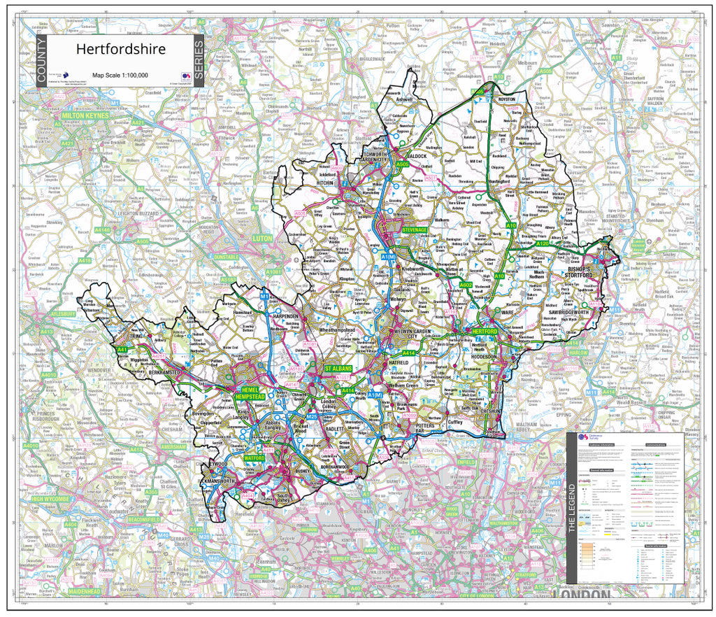 Hertfordshire County Map (2021) – Map Logic
