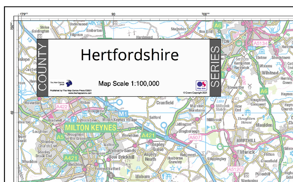 Hertfordshire County Map (2021) – Map Logic