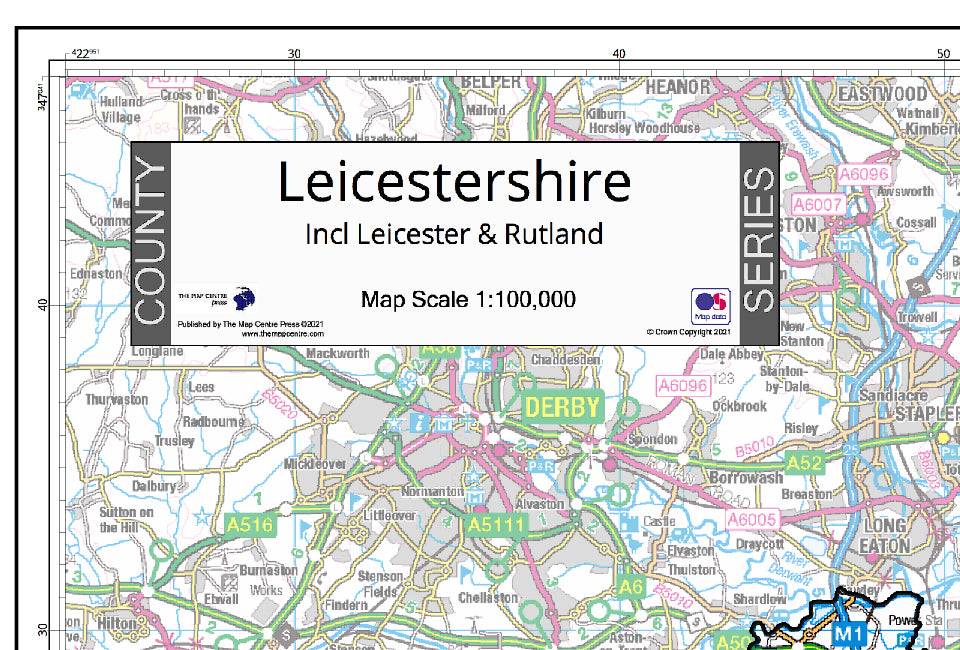 Leicestershire County Map (2021) – Map Logic