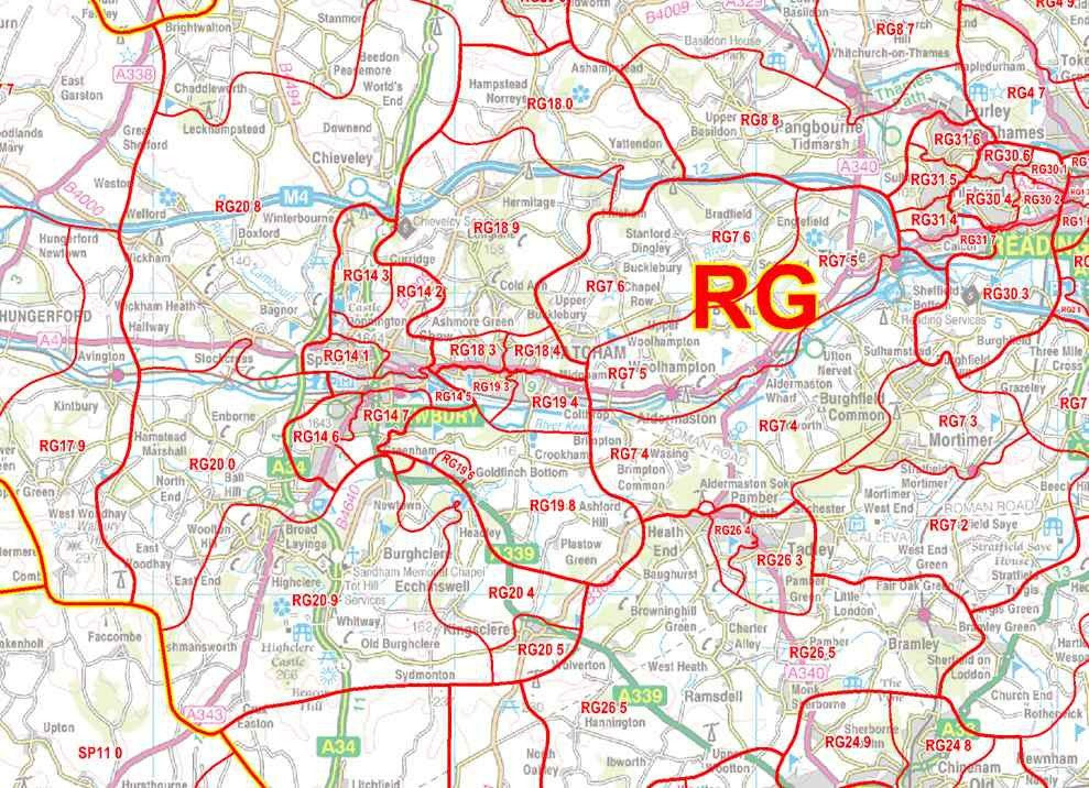 Central Southern England Postcode Sector Map (S3) – Map Logic
