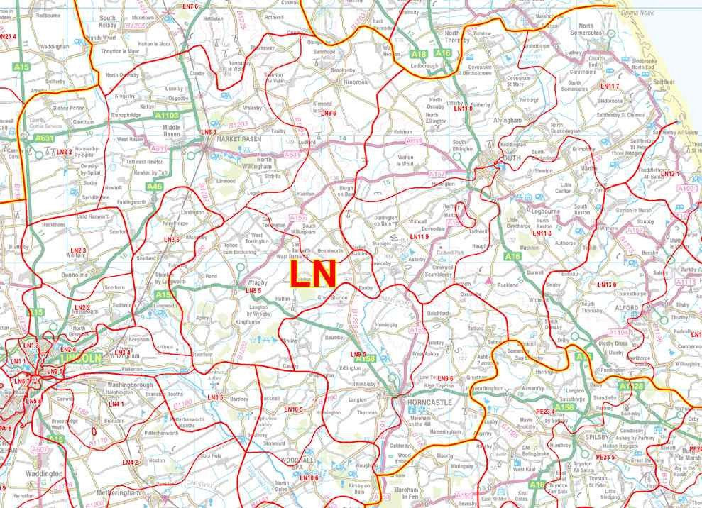 Lincolnshire & Derbyshire Postcode Sector Map (S11) – Map Logic