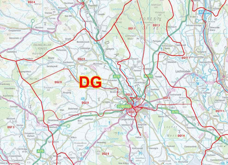South West Scotland Postcode Sector Map (S15) – Map Logic