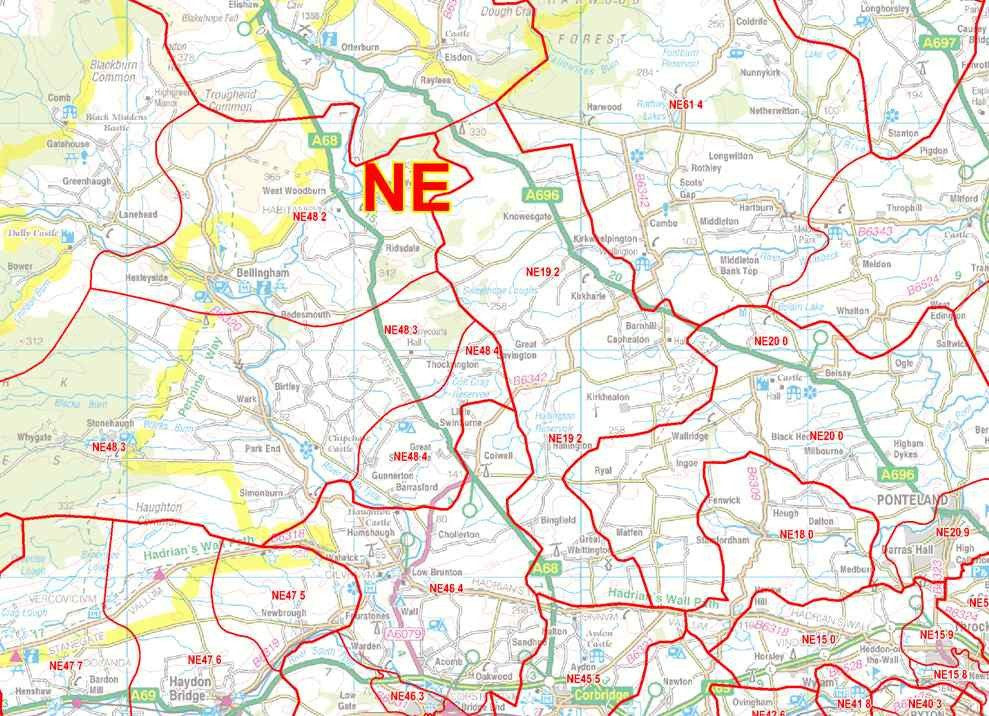 North East England Postcode Sector Map (S16) – Map Logic