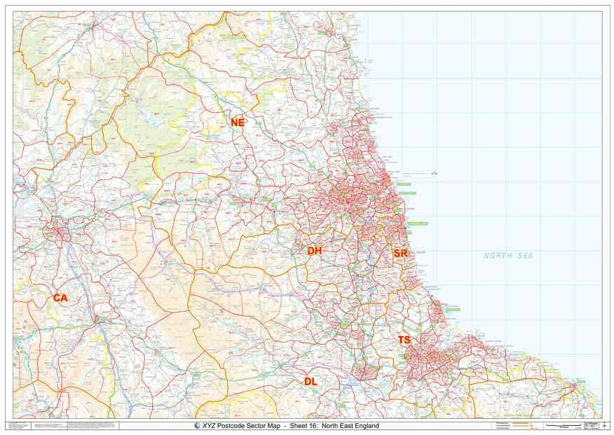 North East England Postcode Sector Map (S16) – Map Logic