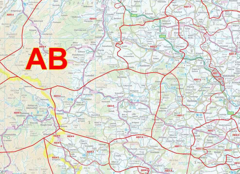 Aberdeenshire Postcode Sector Laminated Map (S20) – Map Logic