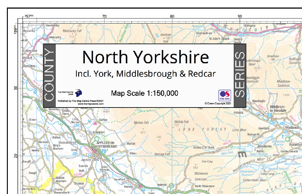 North Yorkshire County Wall Map – Map Logic