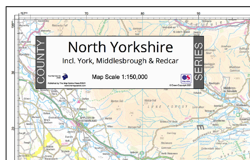 North Yorkshire County Wall Map – Map Logic