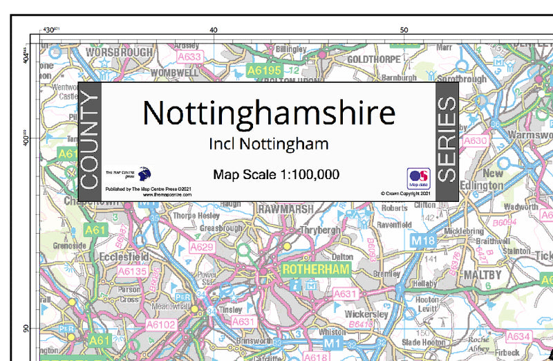 Nottinghamshire County Map (2021) – Map Logic