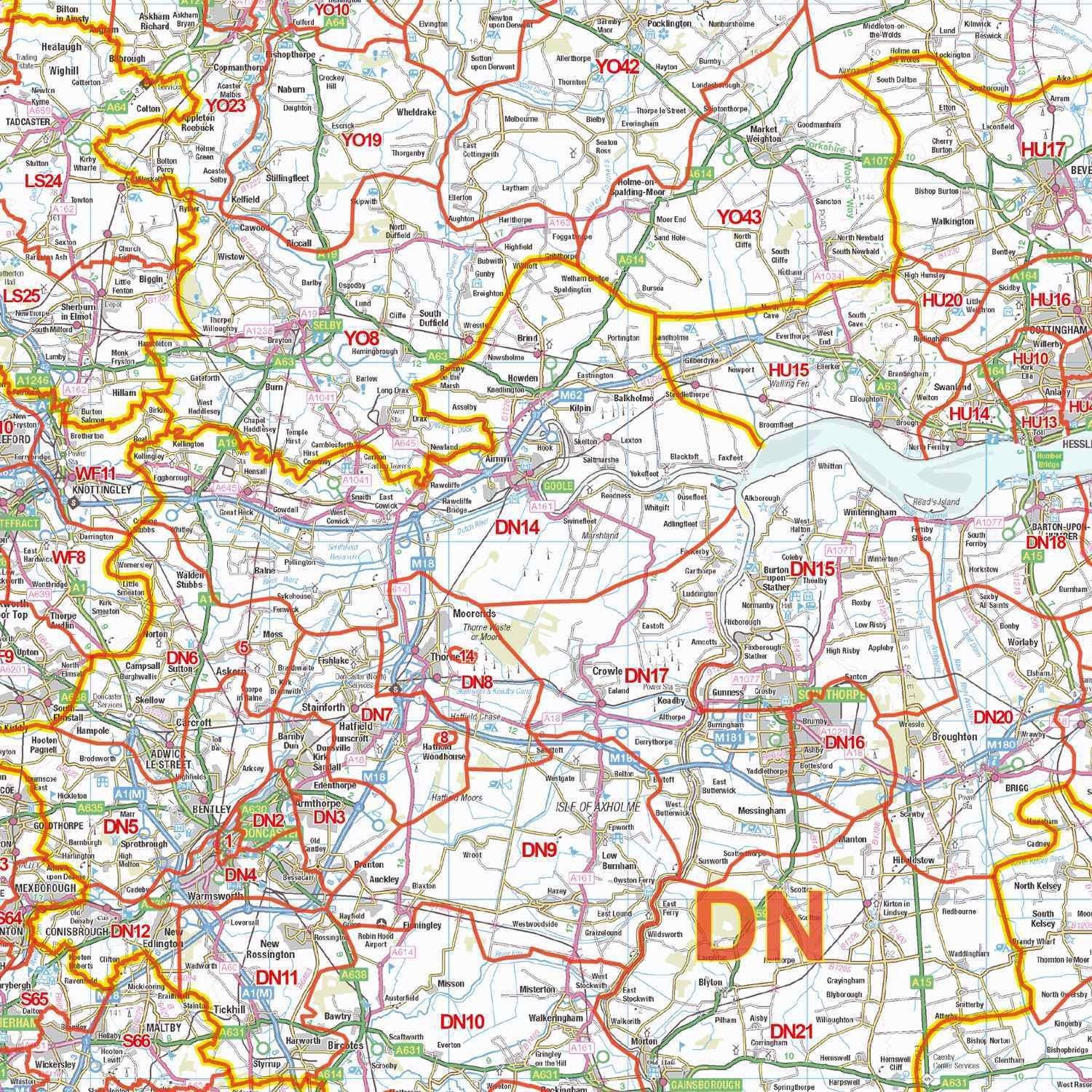 Northern England Postcode District Map GIF or PDF Download (D4) – Map Logic