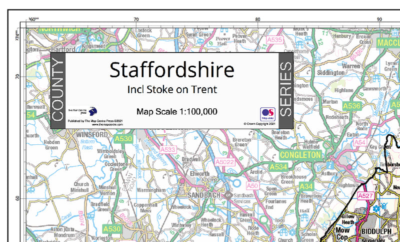 Staffordshire County Map (2021) – Map Logic