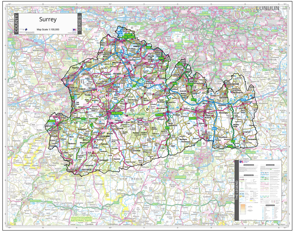 Surrey County Map (2021) – Map Logic