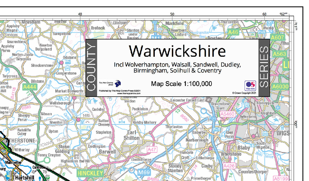 Warwickshire & West Midlands County Map (2021) – Map Logic