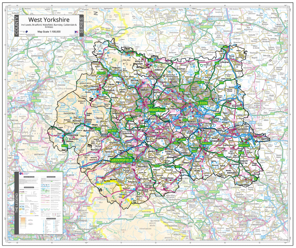 West Yorkshire County Map (2021) – Map Logic