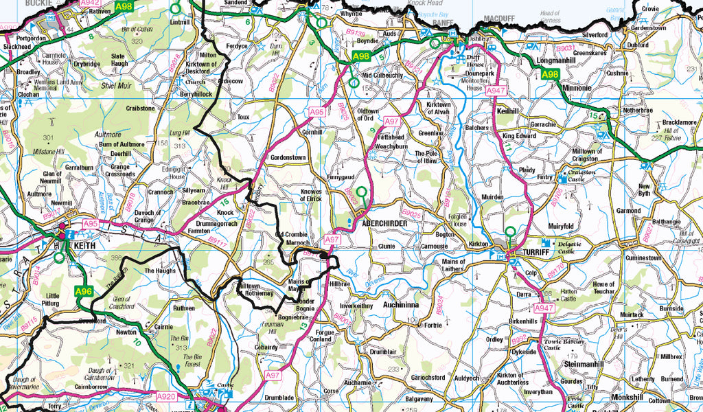 Aberdeenshire Moray, Angus and Forfar County Map (2021) – Map Logic