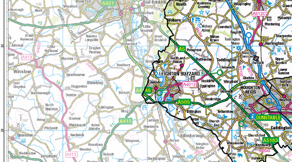 Bedfordshire County Map (2021) – Map Logic