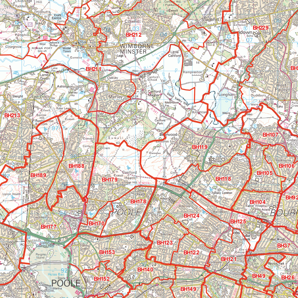 Bournemouth Postcode Map (BH) – Map Logic