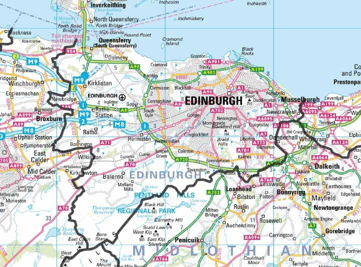 Central Belt of Scotland County Map (2021) – Map Logic