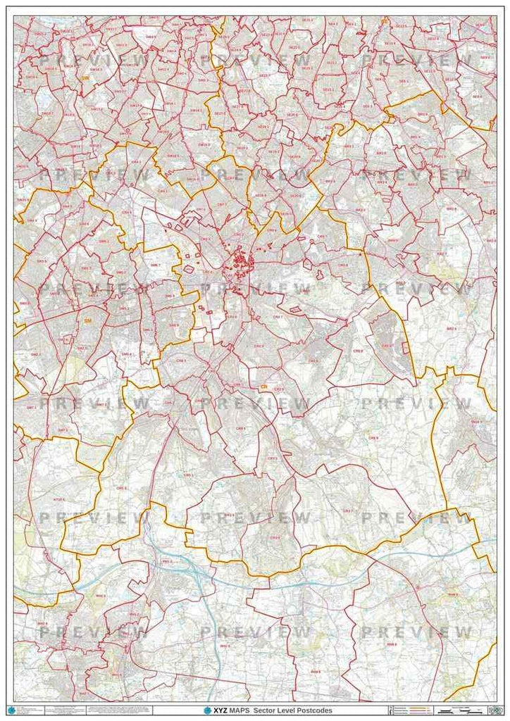 CR Postcode Map for the Croydon Postcode Area GIF or PDF Download – Map ...