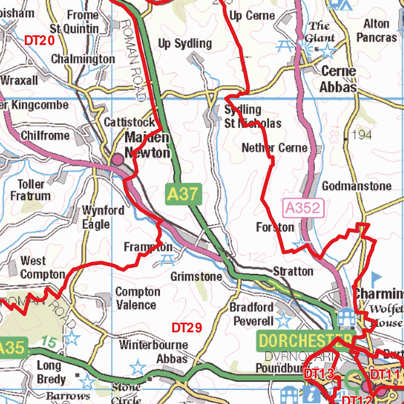 Dorchester Postcode Map (DT) – Map Logic