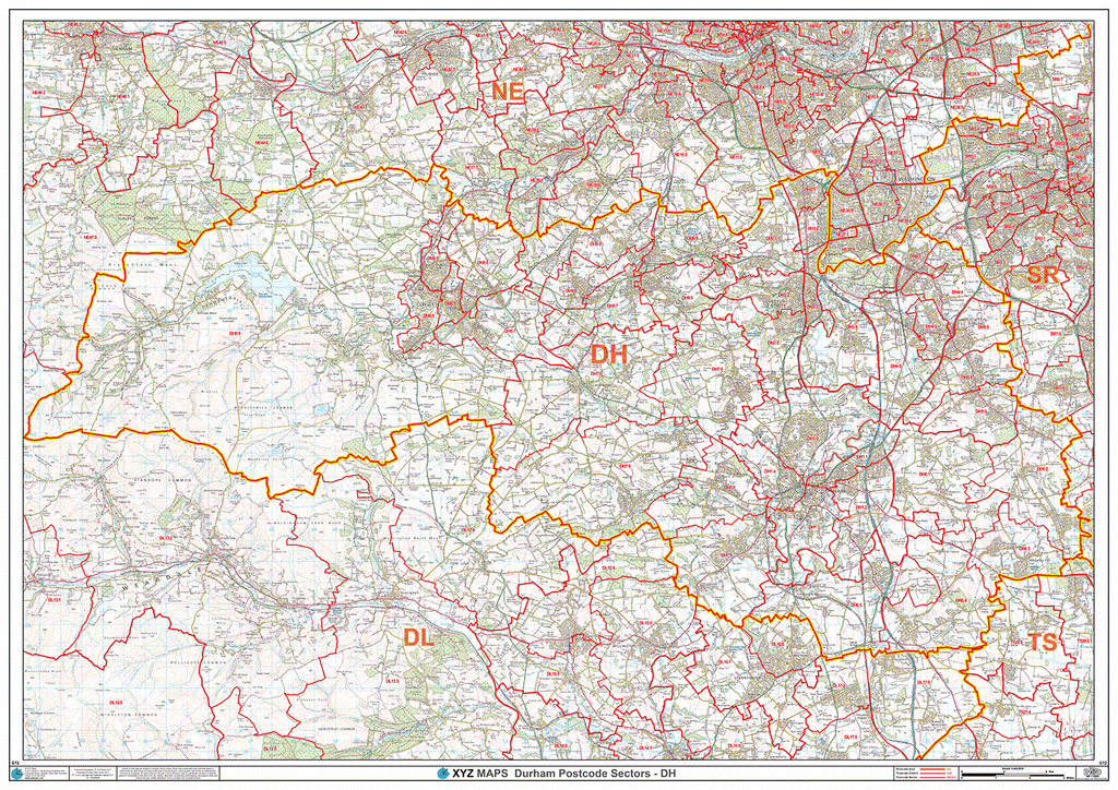 Durham Postcode Map (DH) – Map Logic