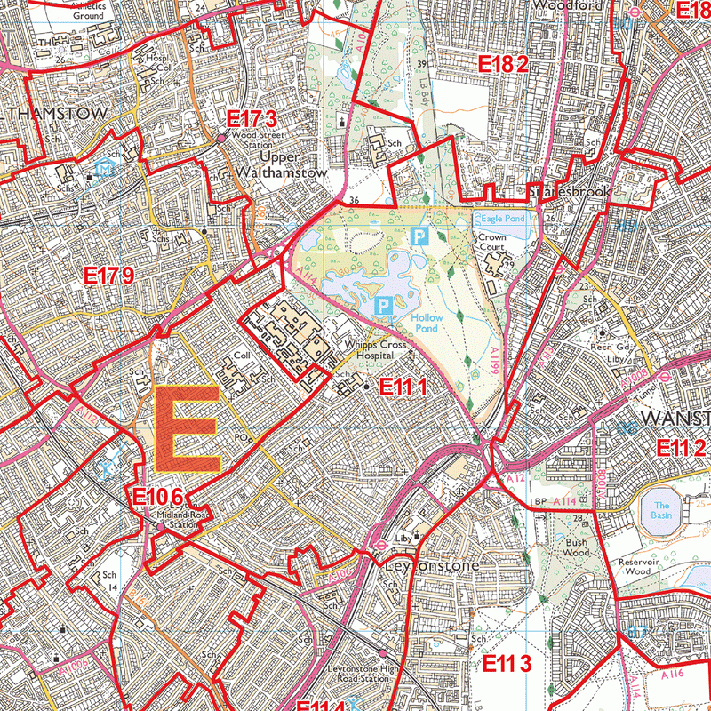 East London Postcode Map (E) – Map Logic