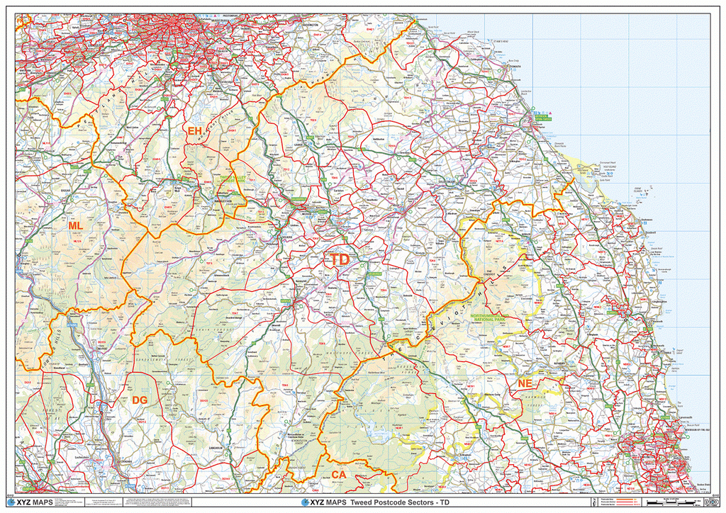 Galashiels Postcode Map (TD) – Map Logic