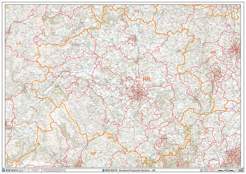 Hereford Postcode Map (HR) – Map Logic