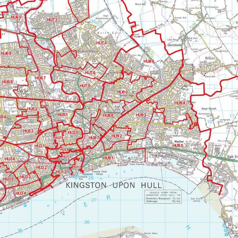 Hull Postcode Map (HU) – Map Logic