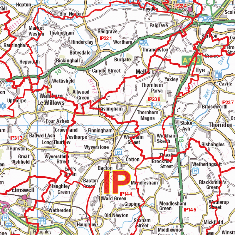 Ipswich Postcode Map (IP) – Map Logic