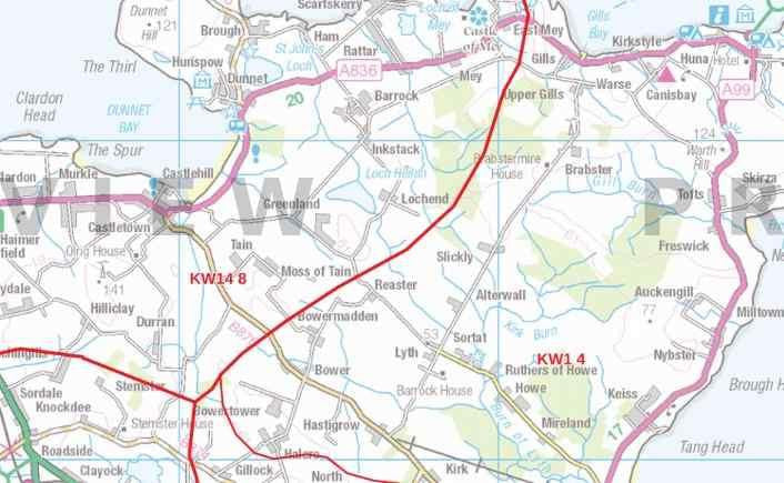 Kirkwall Postcode Map (KW) – Map Logic