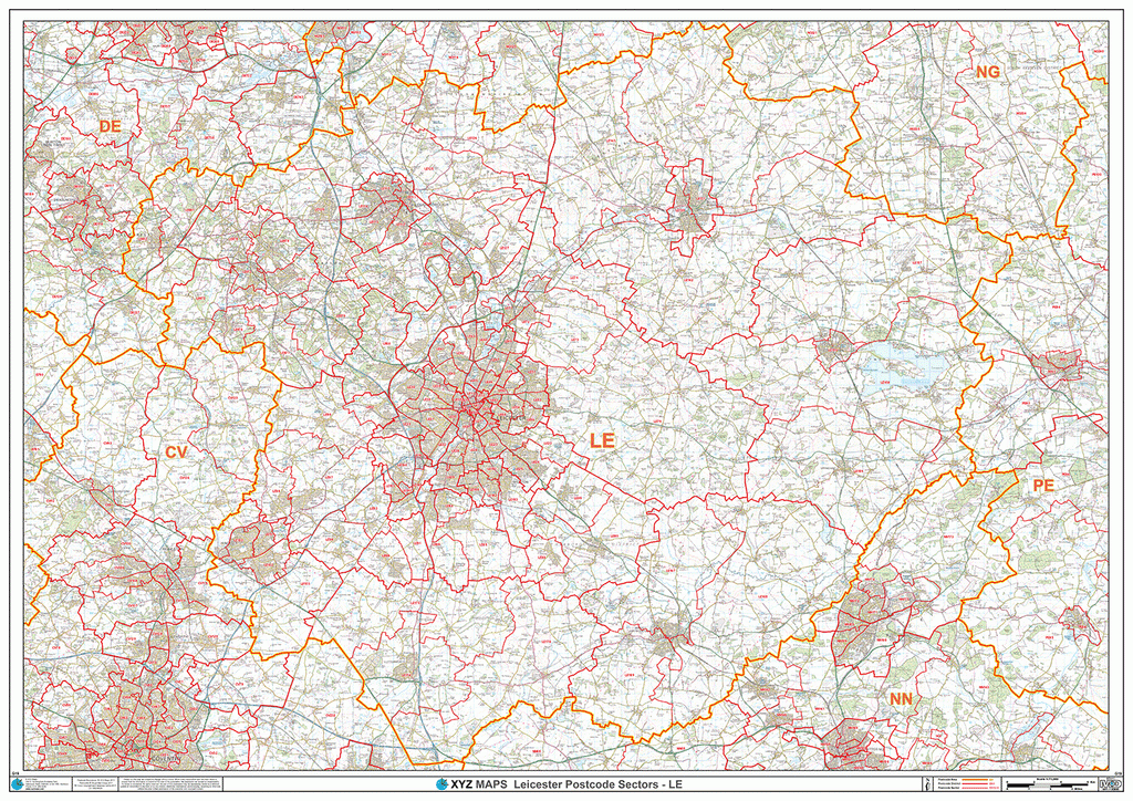 Leicester Postcode Map (LE) – Map Logic