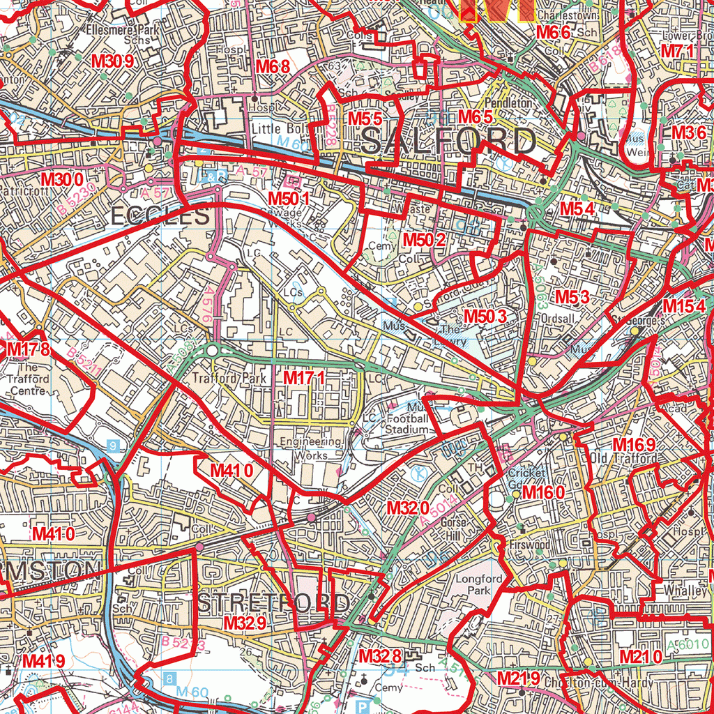 Manchester Postcode Map - M Postcode Map - Map Logic
