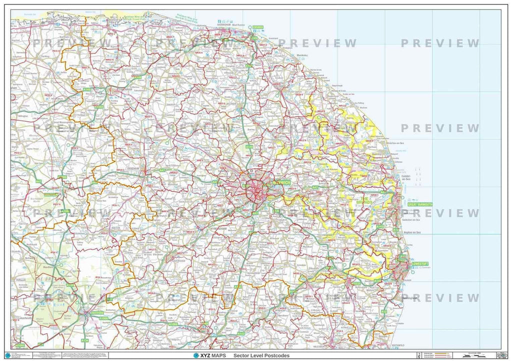 NR Postcode Map for the Norwich Postcode Area GIF or PDF Download – Map ...
