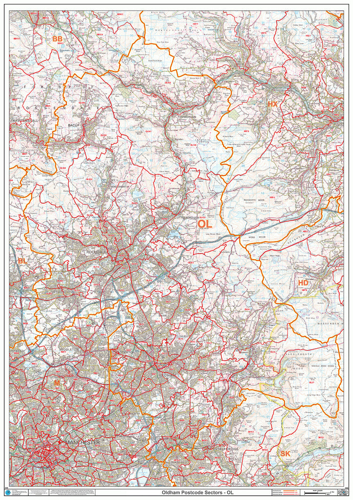 Oldham Postcode Map (OL) – Map Logic