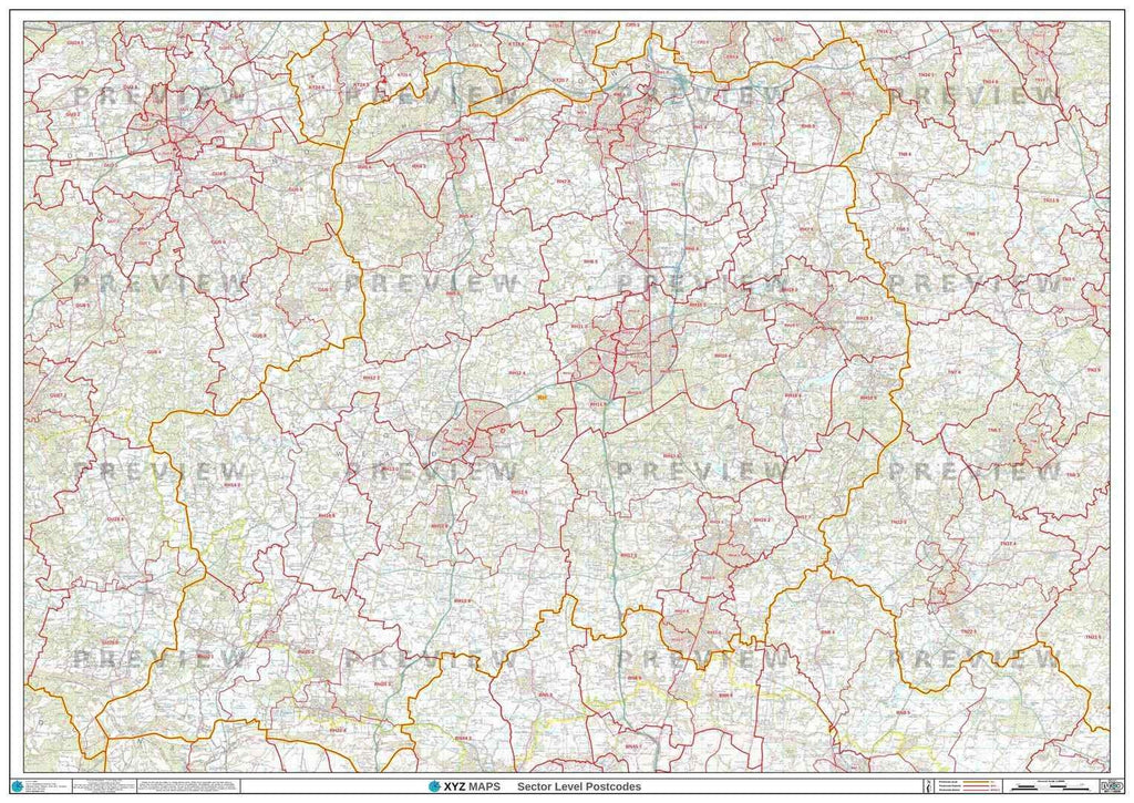 RH Postcode Map for the Redhill Postcode Area GIF or PDF Download – Map ...