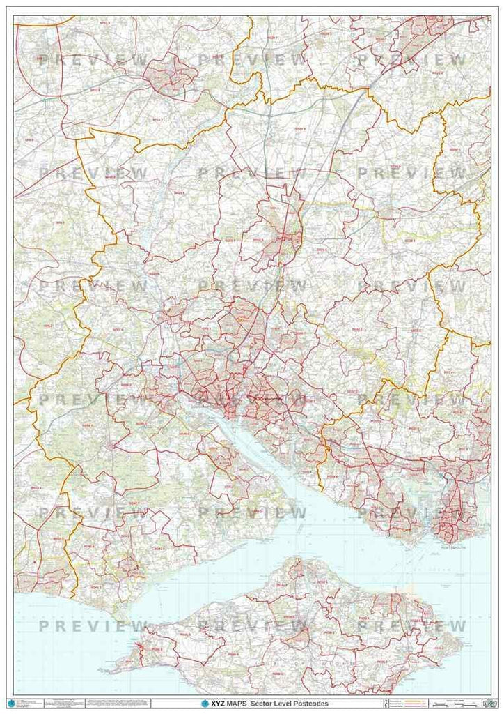 SO Postcode Map for the Southampton Postcode Area GIF or PDF Download ...