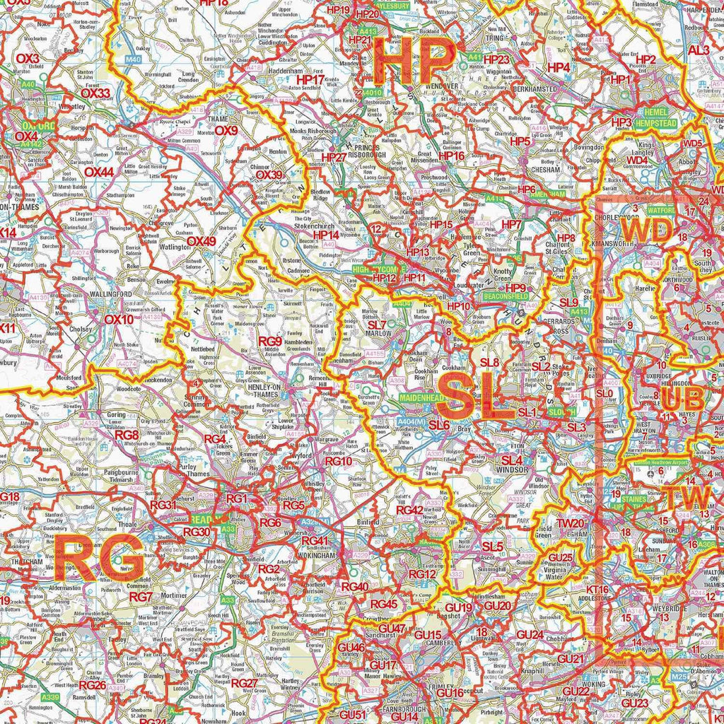 South East England Postcode District Map GIF or PDF Download (D2) – Map ...