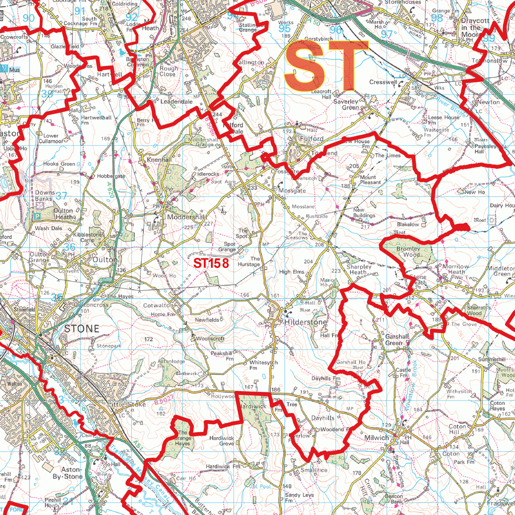 Stoke Postcode Map (ST) – Map Logic