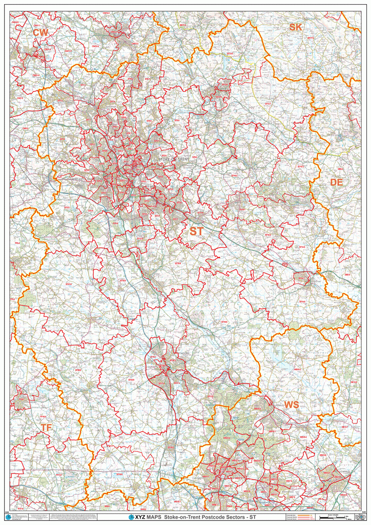 Stoke Postcode Map (ST) – Map Logic