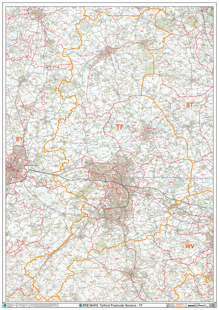 Telford Postcode Map (TF) – Map Logic